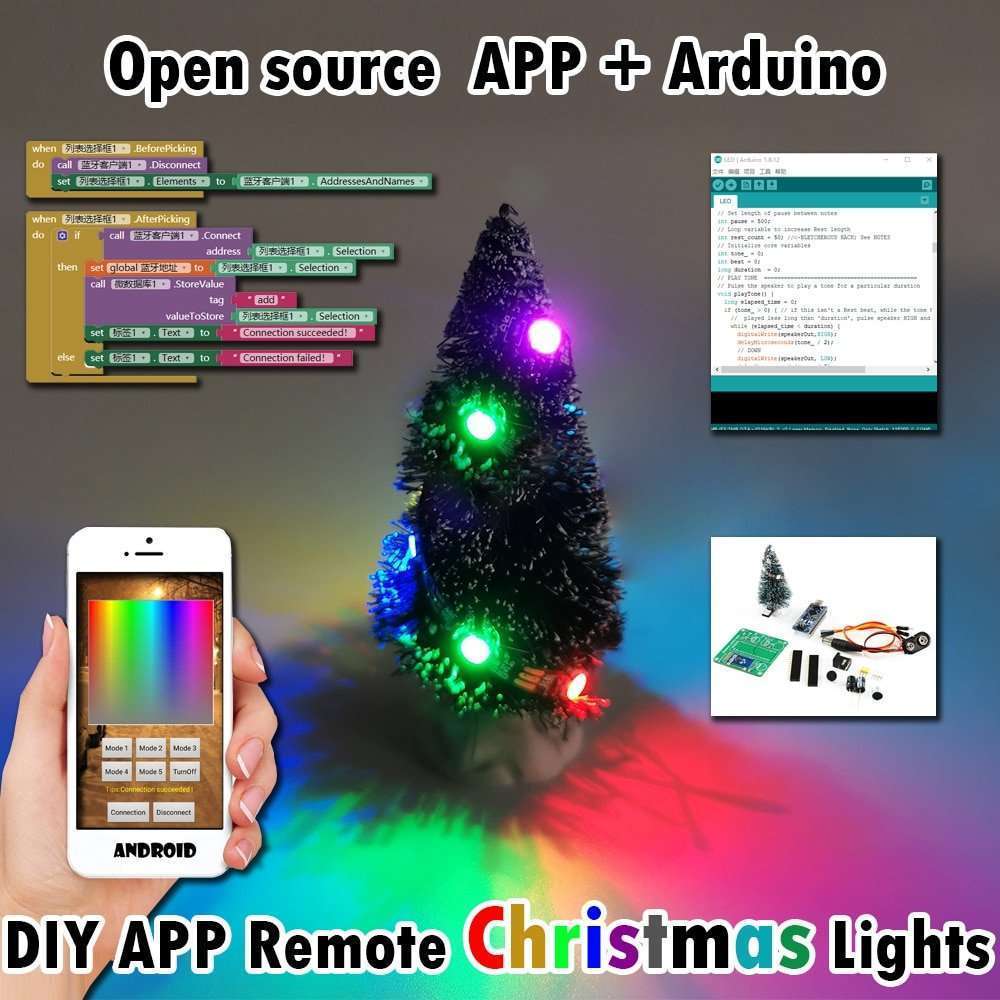Diy Arduino Christmas Tree Tremote Controll Ws2812 Using Bluetooth Arduino Nanoopen Source