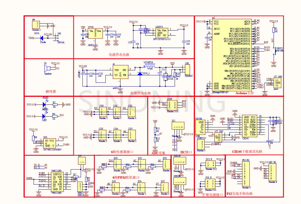 for Arduino uno shield for 6 dof robot arm microcontroller ps2 with ...