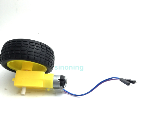 Car Gear DC Motor Robot Gear Motor TT & Wheel Tire with Dupont Male ...