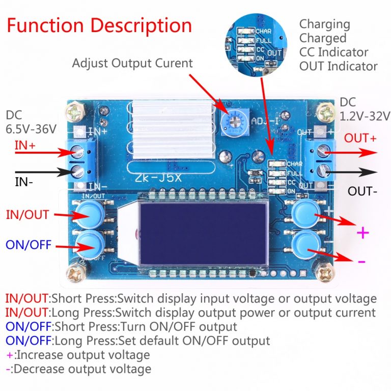 Step Down Buck Converter DC-DC 1.2-32V 5A Constant Voltage Current LCD ...