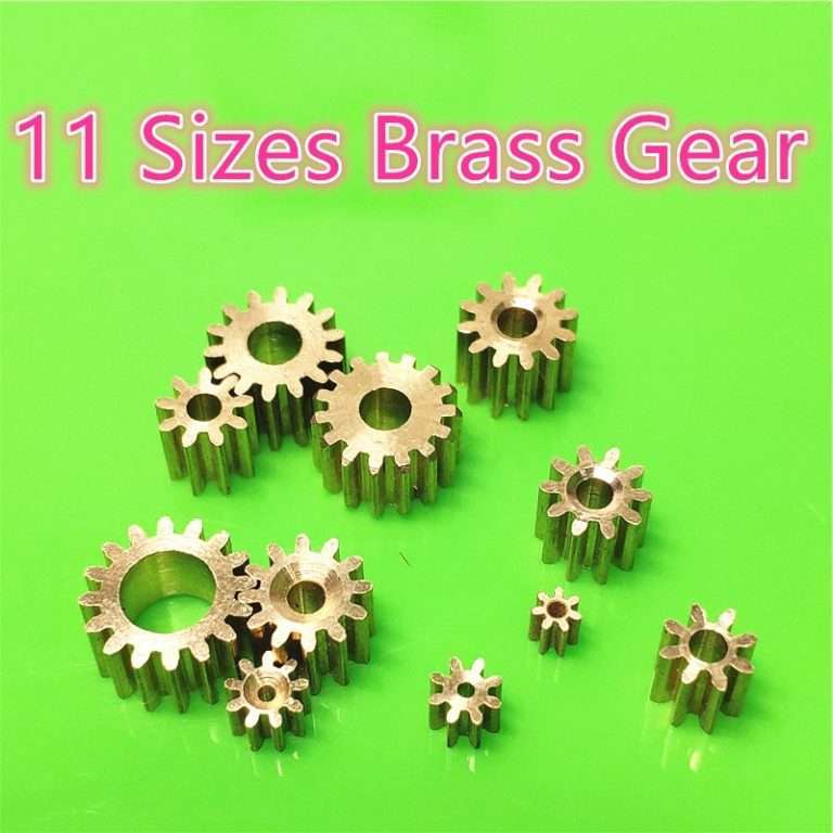 11 Sizes Brass Shaft Gears Metal Motor Teeth Copper Axis Gears Sets 1mm ...