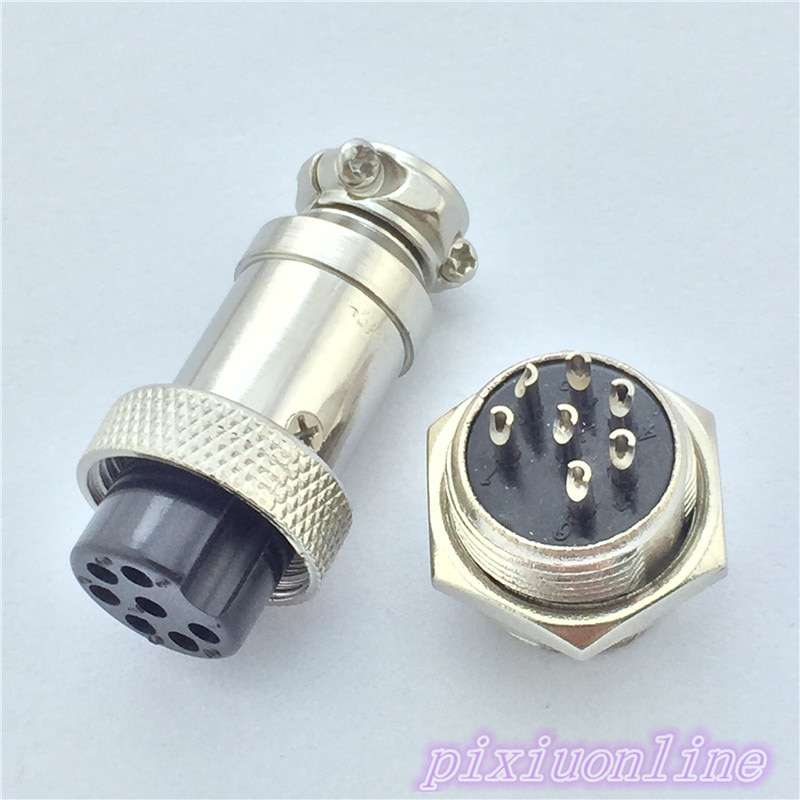 1set GX16 7 Pin Male Female Diameter L75Y 16mm Circular Connector ...