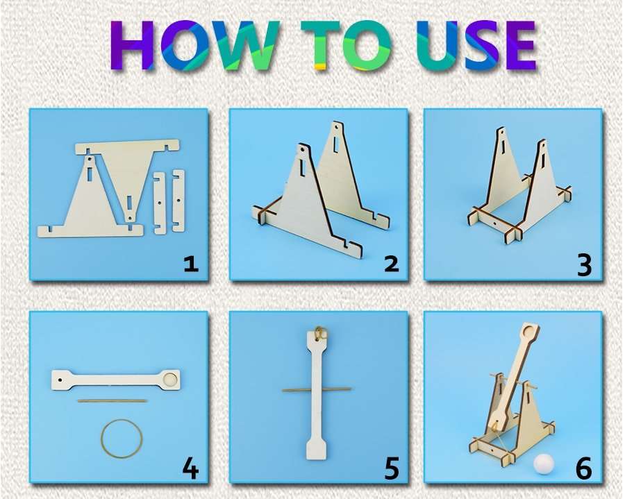 Wooden Catapult Model Kit DIY Trebuchet Educational Science Assembly ...