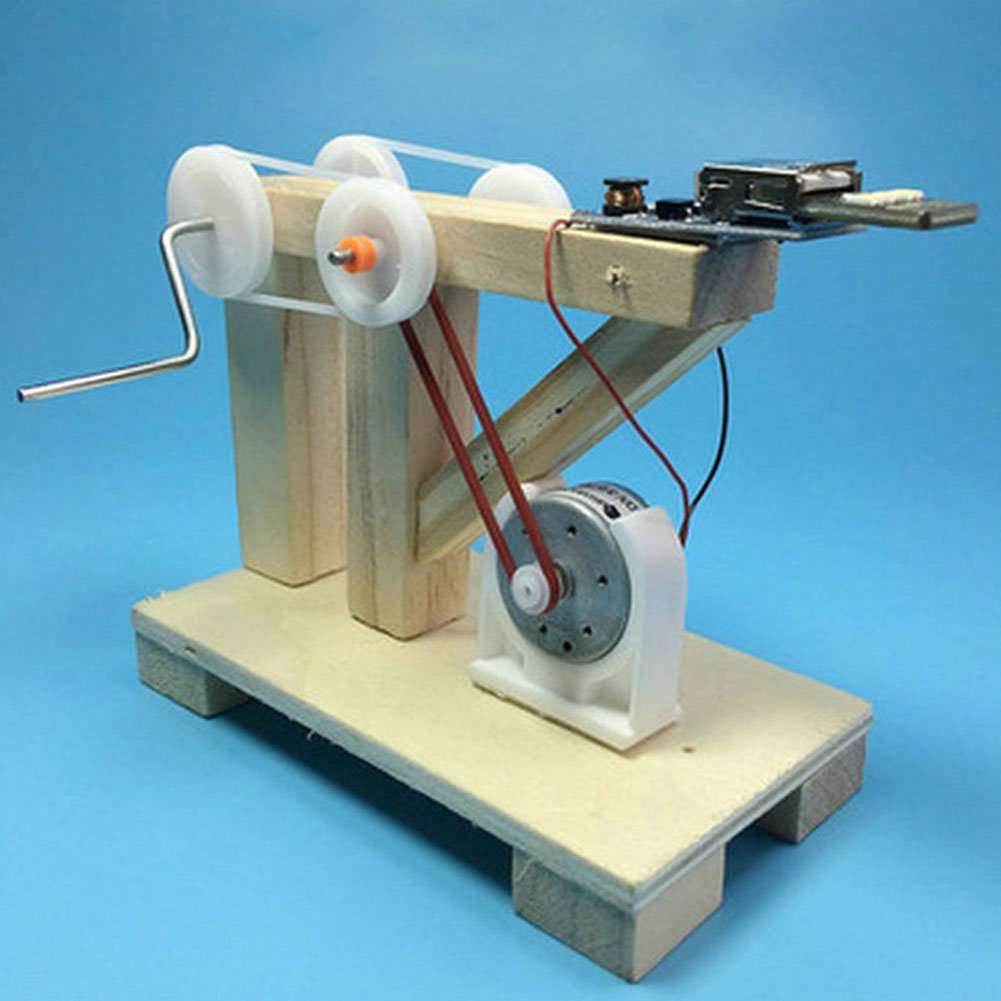 Funny Science Educational Hand Dynamo Children Wood Physical Experiment ...