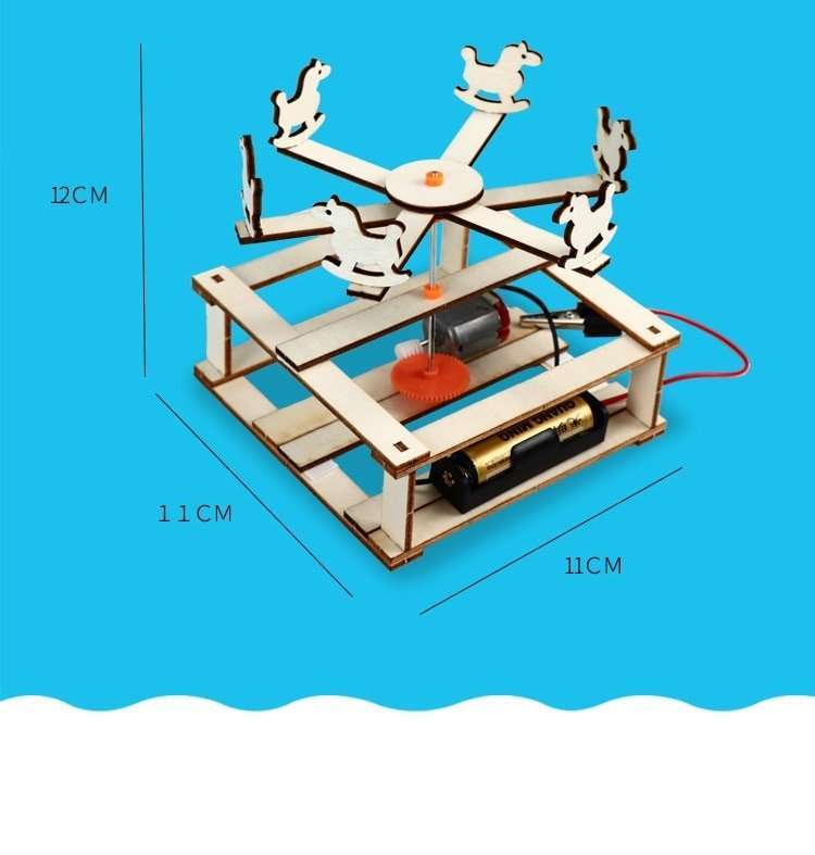 DIY carousel Electric merry-go-round Kids Science Toys Experiment Kits ...