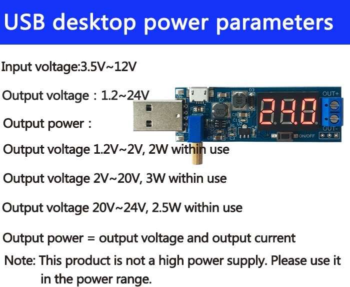 Boost Buck Converter USB Step UP / Down Power Supply Module DC-DC 5V to ...