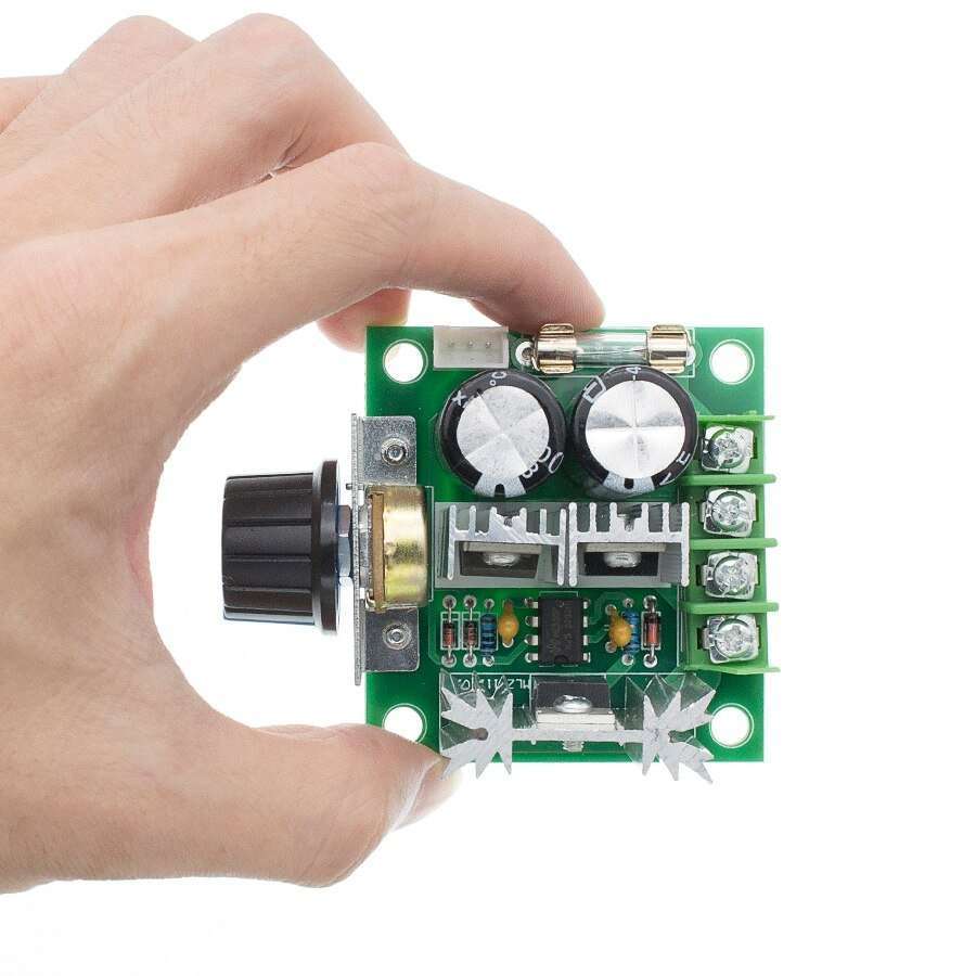 12V-40V 32V 10A Auto PWM DC Motor Speed Controller Regulator Governor with Knob Switch Volt ...