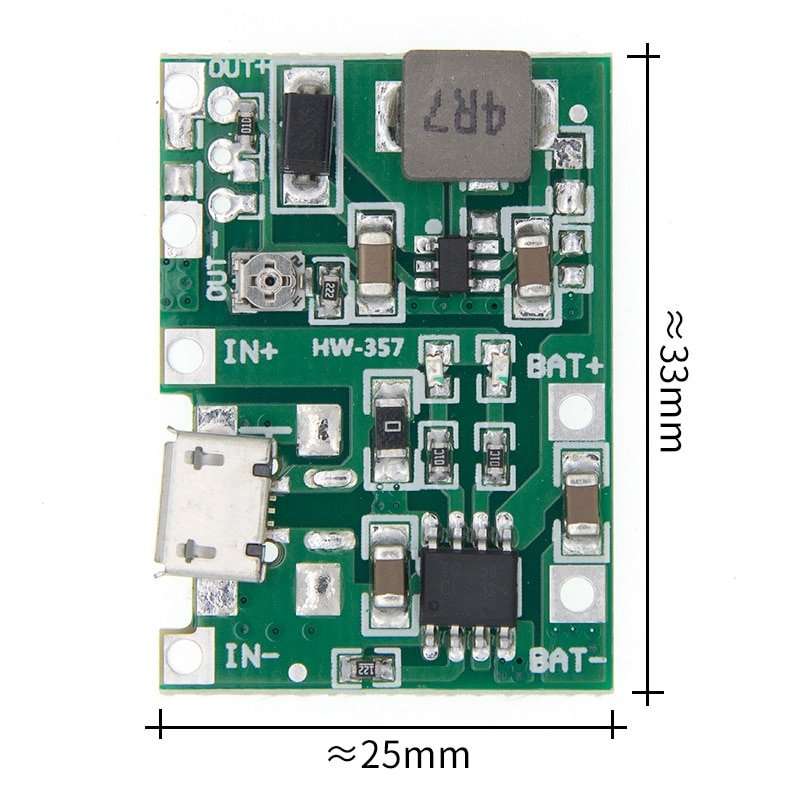 Lithium Li-ion 18650 3.7V 4.2V Battery Charger Board DC-DC Step Up ...