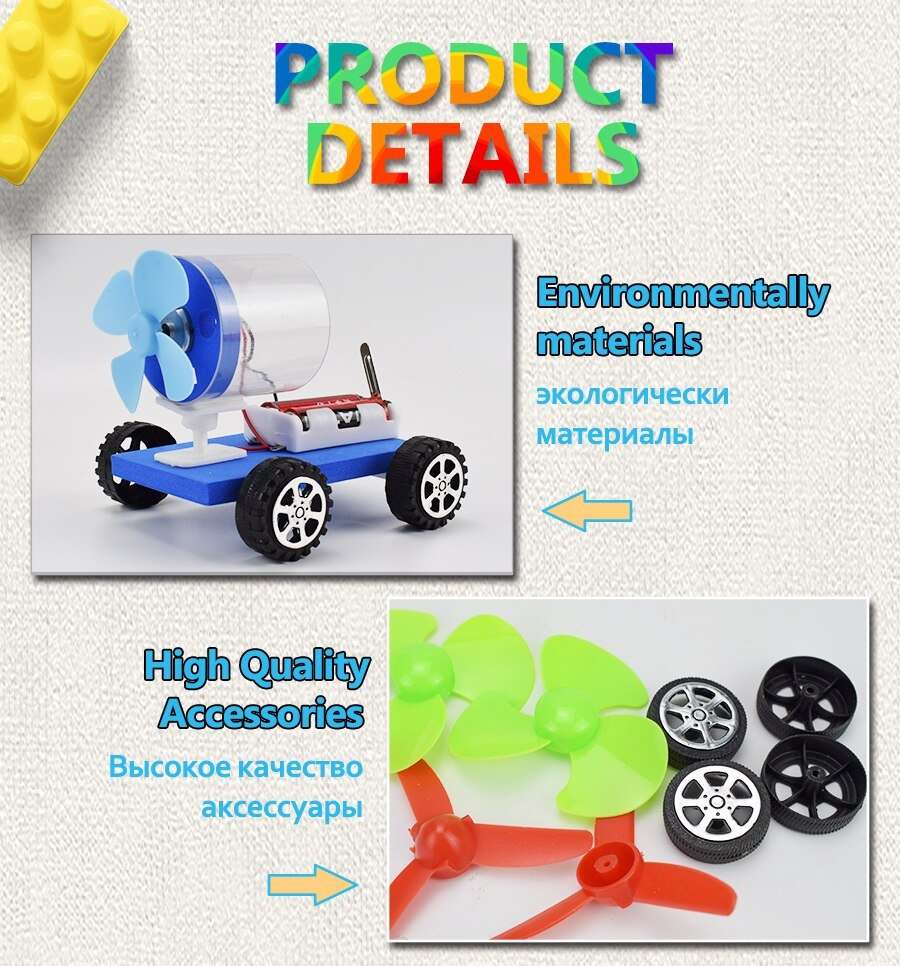 Electric DIY Air Powered Car Model Kit Science Toys for Kids Creative ...