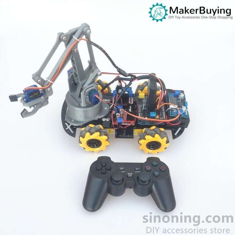 ps2 4WD remote control mecanum omnidirectional wheel trolley with 4dof ...