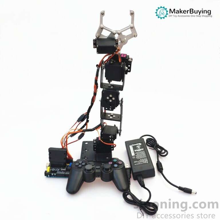 ps2 remote control six degrees of freedom robotic arm for arduino ...