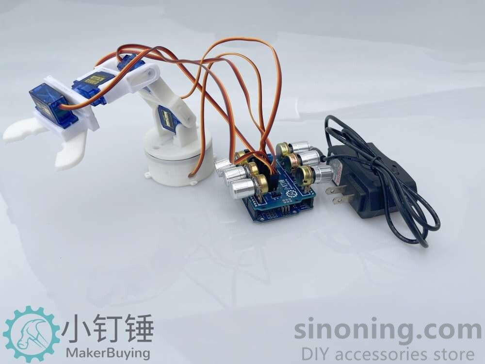 5dof five degree of freedom servo robotic arm for arduino potentiometer ...