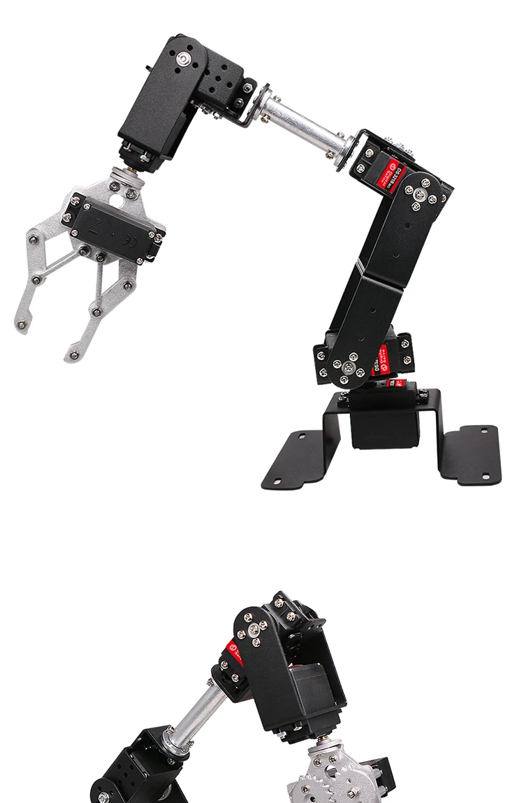 6 DOF DIY Robot Manipulator Metal Alloy Mechanical Arm Clamp Claw Kit ...