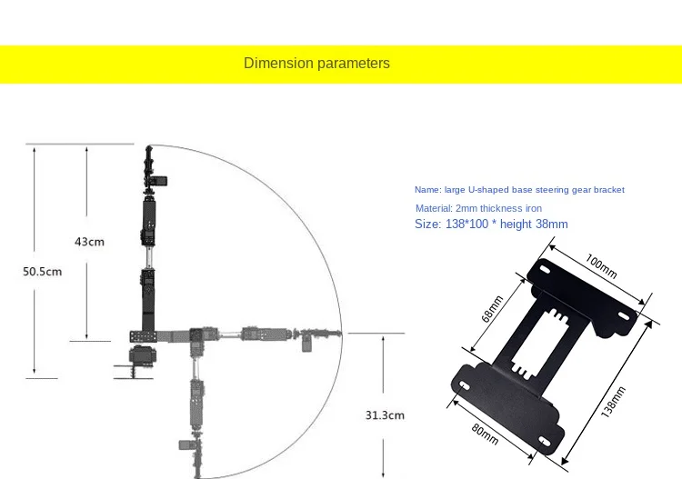 6 DOF DIY Robot Manipulator Metal Alloy Mechanical Arm Clamp Claw Kit ...