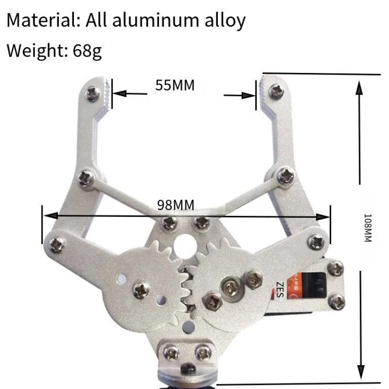 6 DOF DIY Robot Manipulator Metal Alloy Mechanical Arm Clamp Claw Kit ...