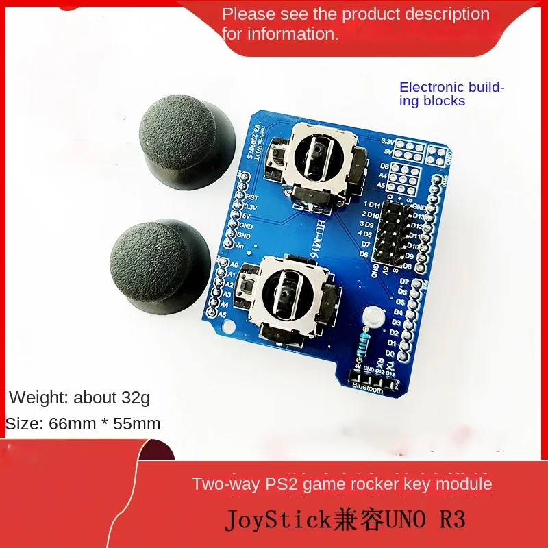Electronic Building Blocks Dual Ps2 Game Joystick Button Module Joystick For Arduino Uno Robotic