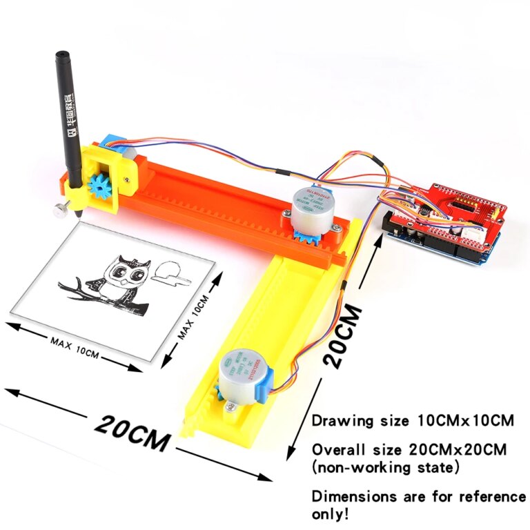 Arduino Mini Cnc Plotter Open Source Machine Drawbot Pen Drawing Robot Machine Lettering Corexy